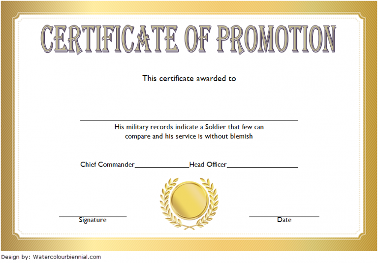 Certificate of Promotion Army Template Free (10+ Current Ideas)