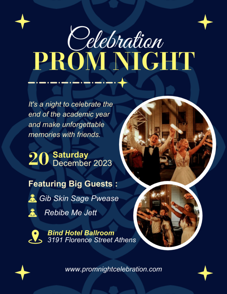 Prom Flyer Template Free Printable: 12+ Party Night Designs