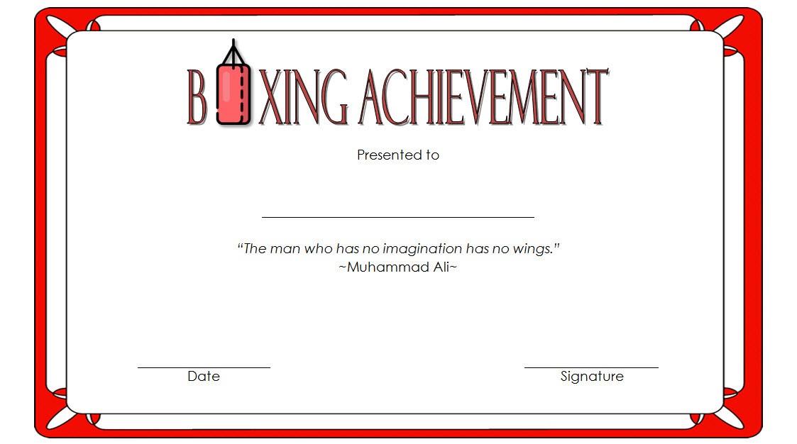 Boxing Certificate Template Free Download (7+ Stunning Designs)
