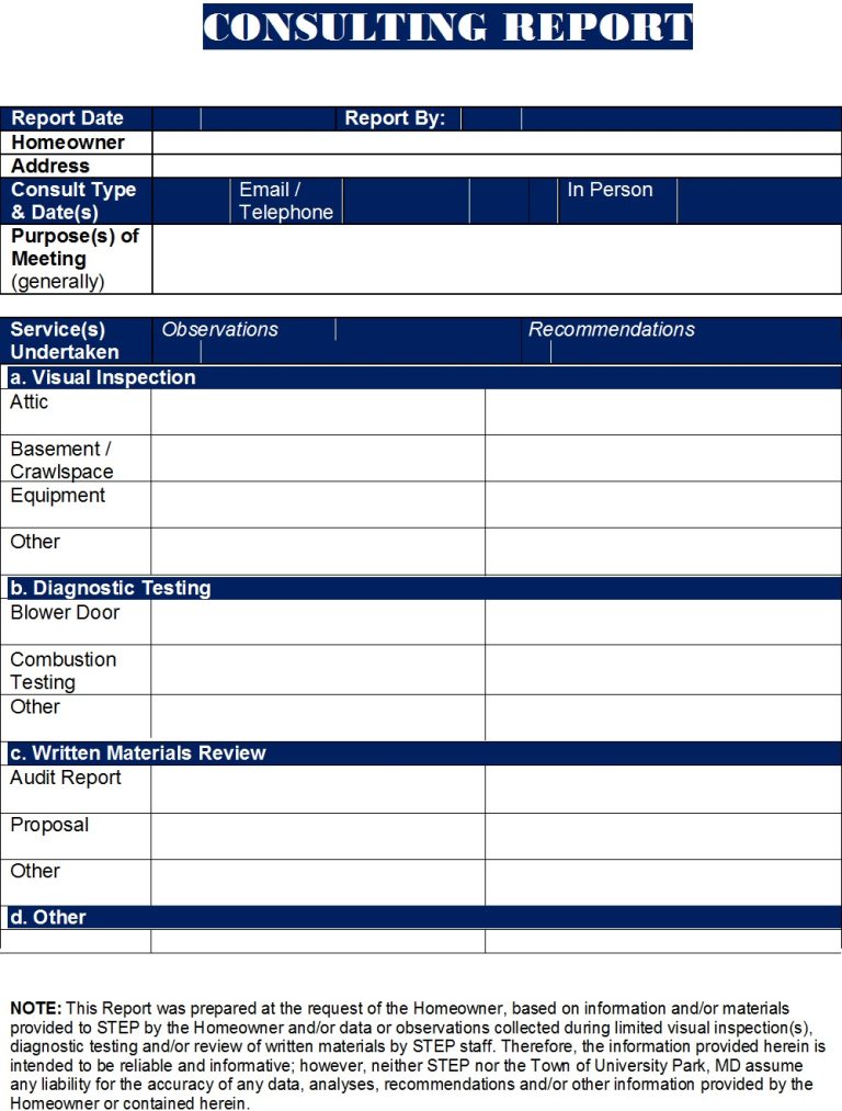 Consulting Report Template (3rd Free Printable Format) | Two Package ...